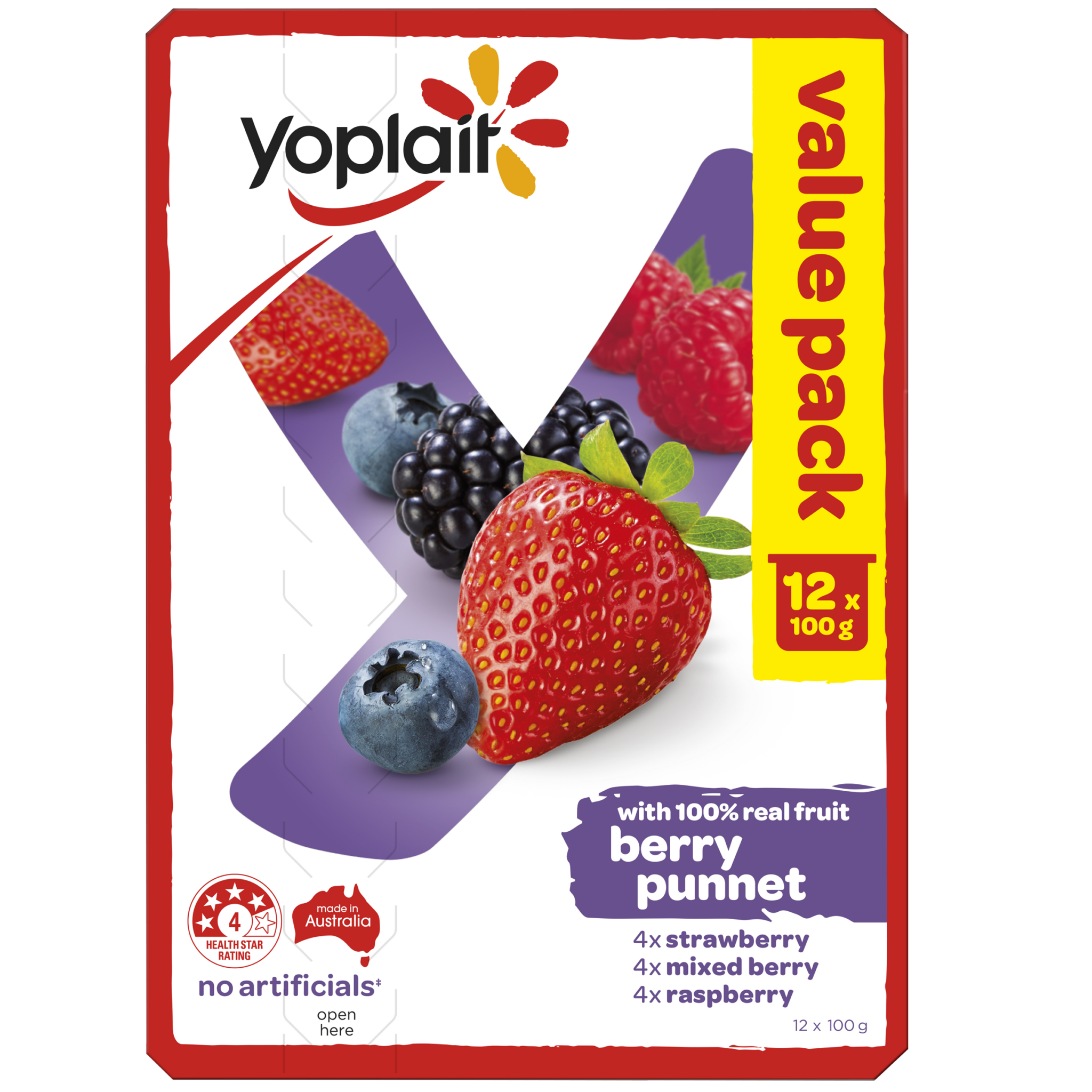 Yoplait Mixed Berry 12 x 100g - Yoplait